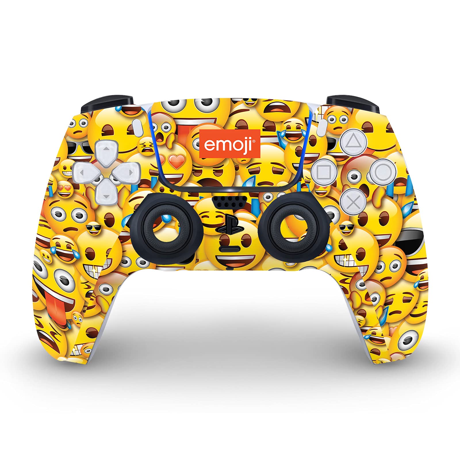 Head Case Designs Officially Licensed Emoji Smileys Art Patterns Vinyl Faceplate Sticker Gaming Skin Case Cover Compatible with Sony Playstation 5 PS5 Disc Edition Console & DualSense Controller