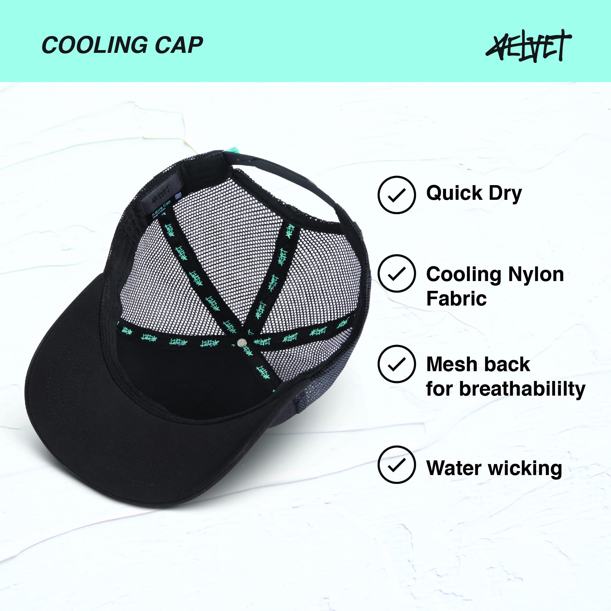 Hydro Waterproof Trucker Men's Hat, Performance Water Proof Floating Snapback Baseball Cap for Boating, Golf, Gym, Lightweight Headwear with Sweat Resistant Band. One Size Fits All, Unisex Black