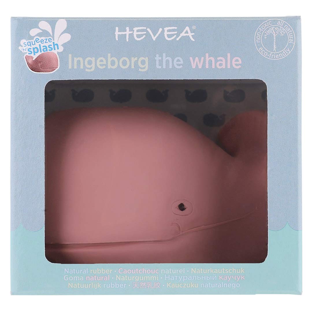 HEVEA Ingeborg The Whale Bath Toy. Upcycled Rubber, Plant Based, Plastic-Free, Eco-Friendly & BPA-Free