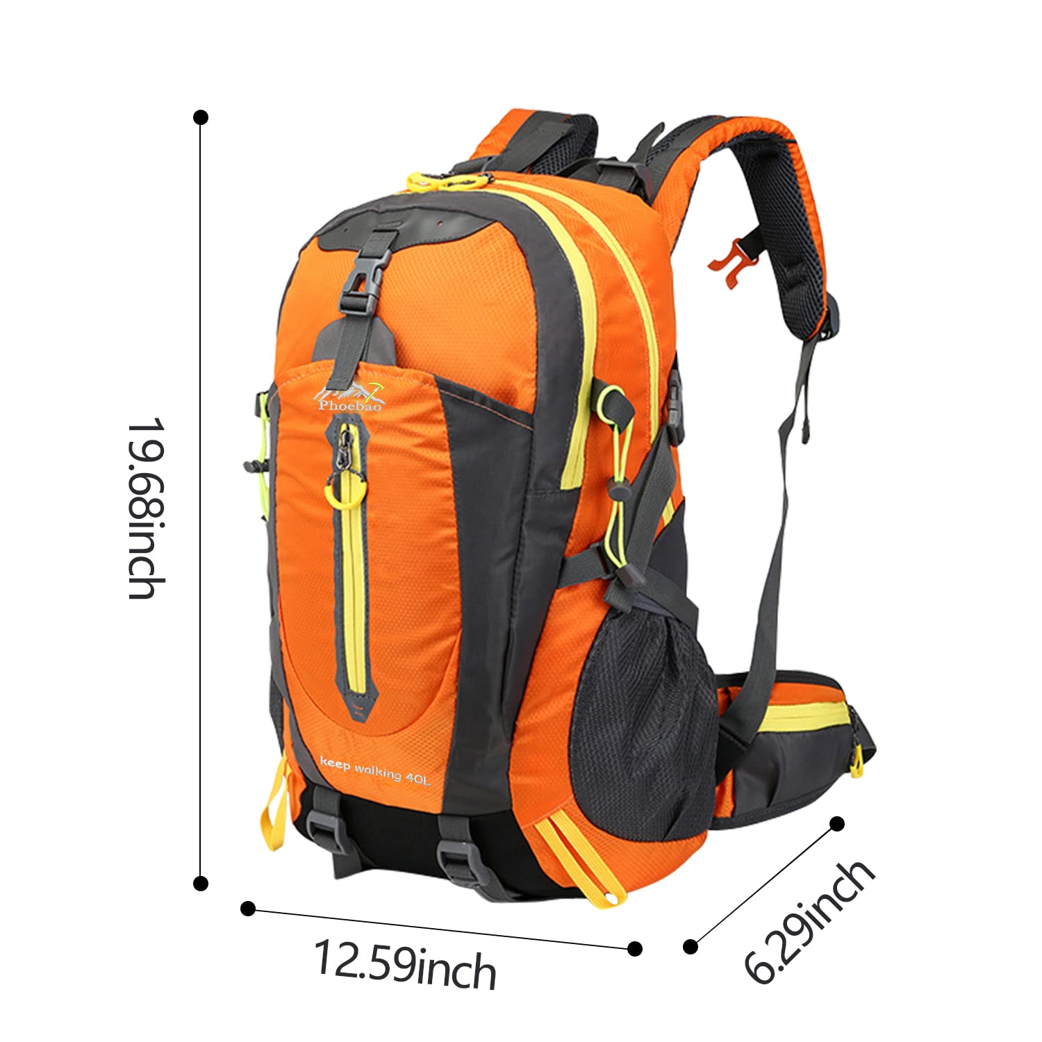 Hiking Backpack 40L Large Capacity Camping Backpack Well-ventilated Hiking Bag Multiple Pocket Hiking Daypack Ultralight Washable Lightweight Backpack for Hiking Camping Travelling Fishing Hiking Pack