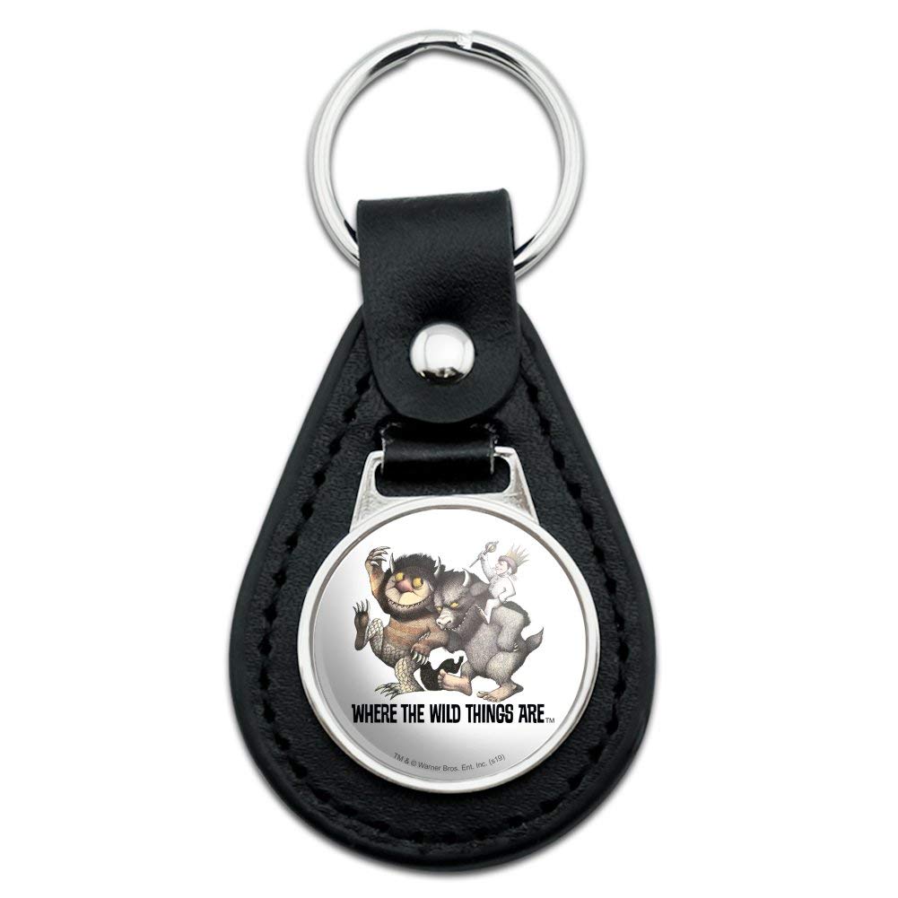 GRAPHICS & MORE Black Leather Where the Wild Things Are March Keychain