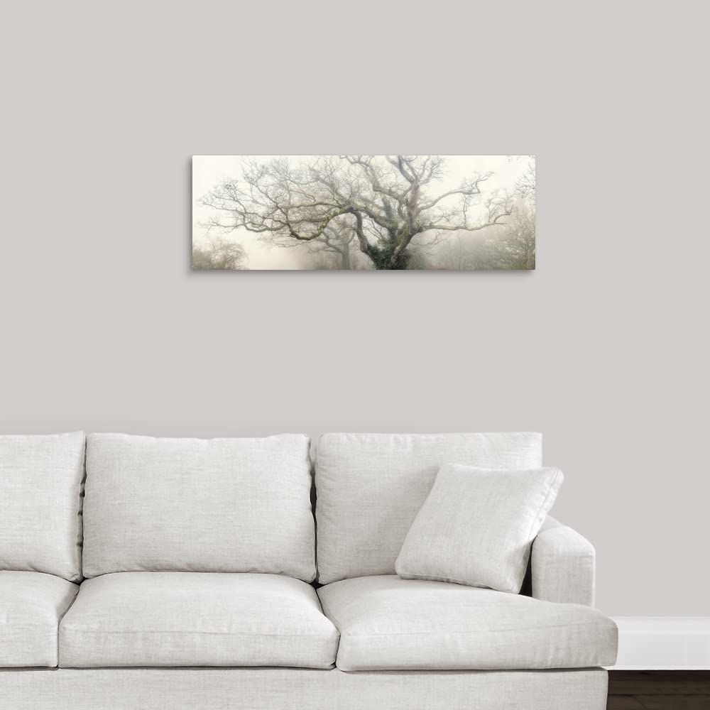 GREATBIGCANVAS panoramic octopus ghost oak Canvas Wall Art Print, Tree Home Decor Artwork, 48"x16"x1.5"