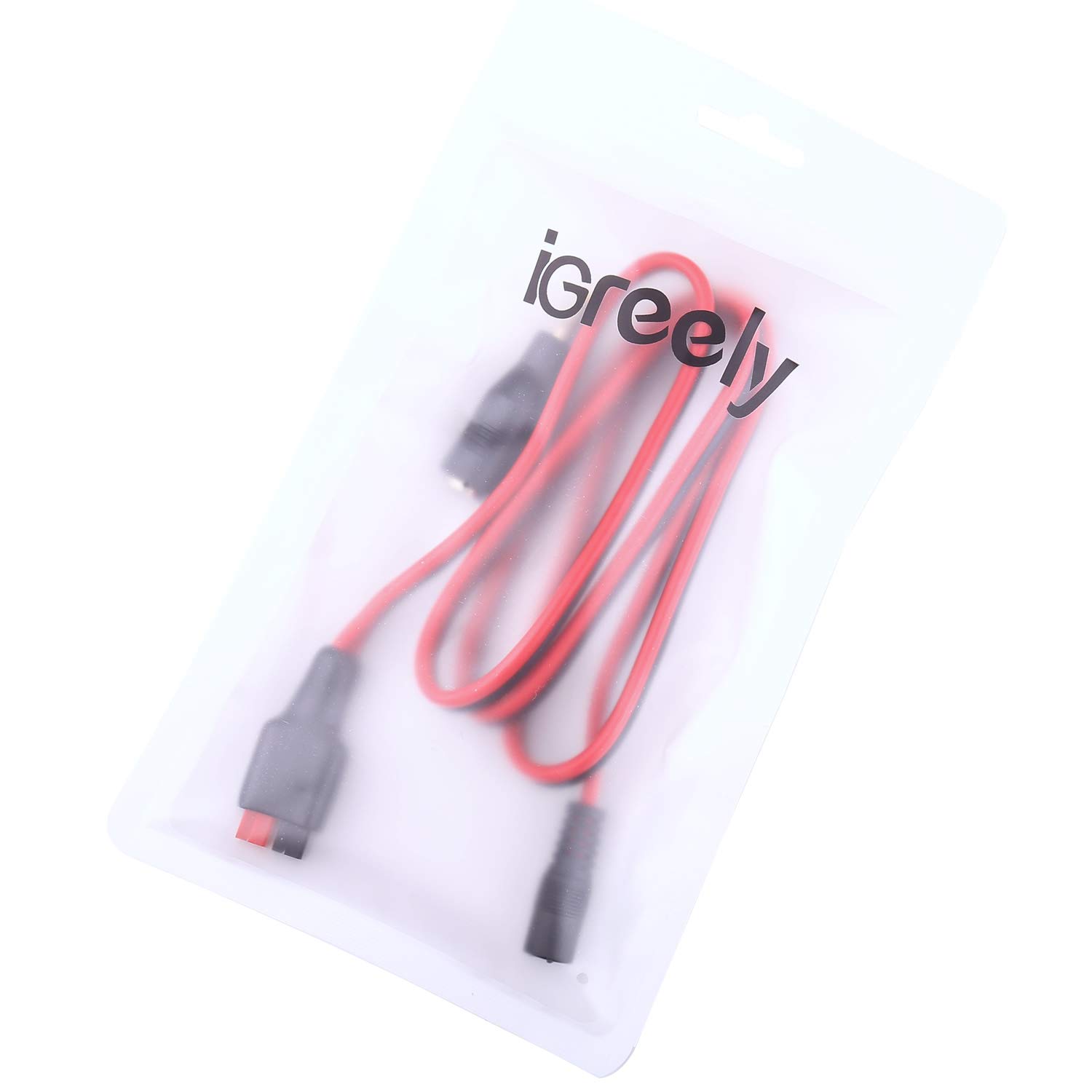 iGreely DC 5.5mm x 2.1mm Power Female Plug Cable with DC 8mm Adapter for Portable Generator 14 AWG Wire 3.3ft/1m