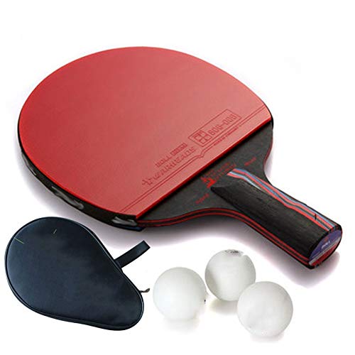 Hewen-Ping Pong Set Pingpong Paddle Table Tennis Racket Ping Pong Bat Set with 1 Rackets, 3 Balls and 1 Cover Bag Table Tennis Bat (Size : Short)