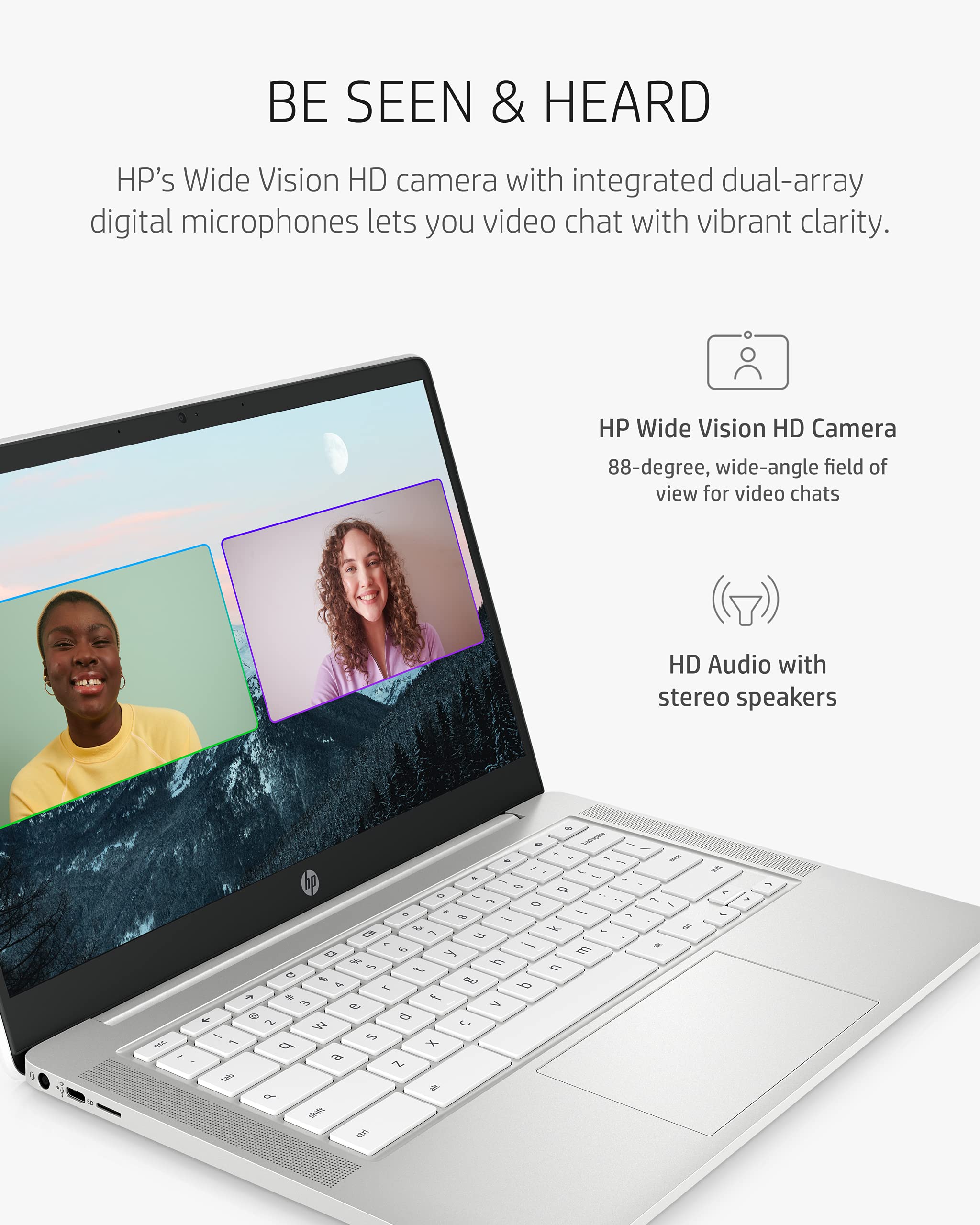 HP Chromebook 14-inch HD Laptop AMD 3015Ce 2.3 GHz 4GB DDR4 RAM, 32GB eMMC, AMD Radeon Graphics, USB Type-C, Wi-Fi, Bluetooth, ChromeOS, 14a-nd0030nr Forest Teal (Renewed)