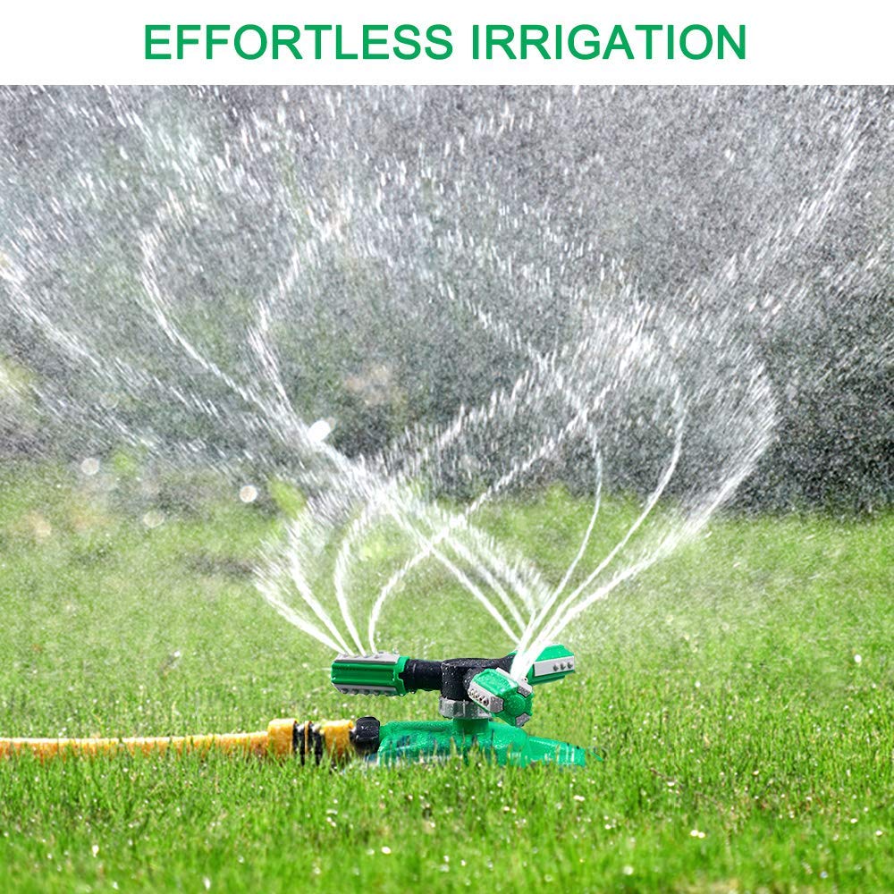Hinastar Lawn Sprinkler, Automatic Garden Water Sprinkler, Upgrade 360 Degree Rotation Irrigation System, Large Area Coverage, Sprinkler for Yard, Lawn, Kids and Garden-1Pack(Light Green)