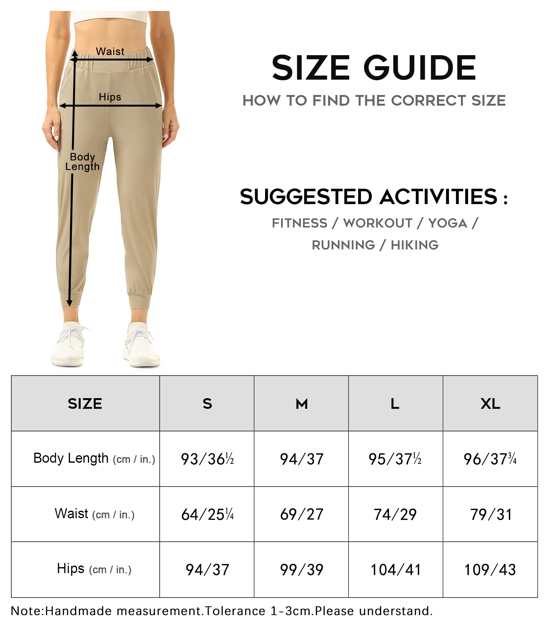 icyzone Lightweight Capri Joggers for Womens with Pockets Sun Protction UPF 50+ Workout Hiking Yoga Pants (Black, S)