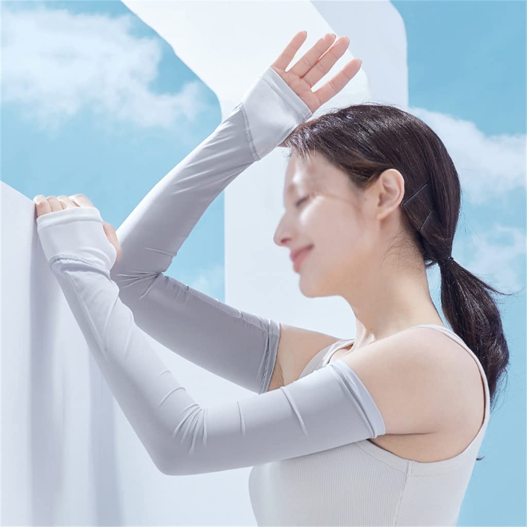 Ice Sleeve Women's Summer Ice Silk Sleeve Thin Section Driving Riding Breathable Sleeve Arm Guard (Color : B, Size : 55 * 11.5 * 8.5cm)