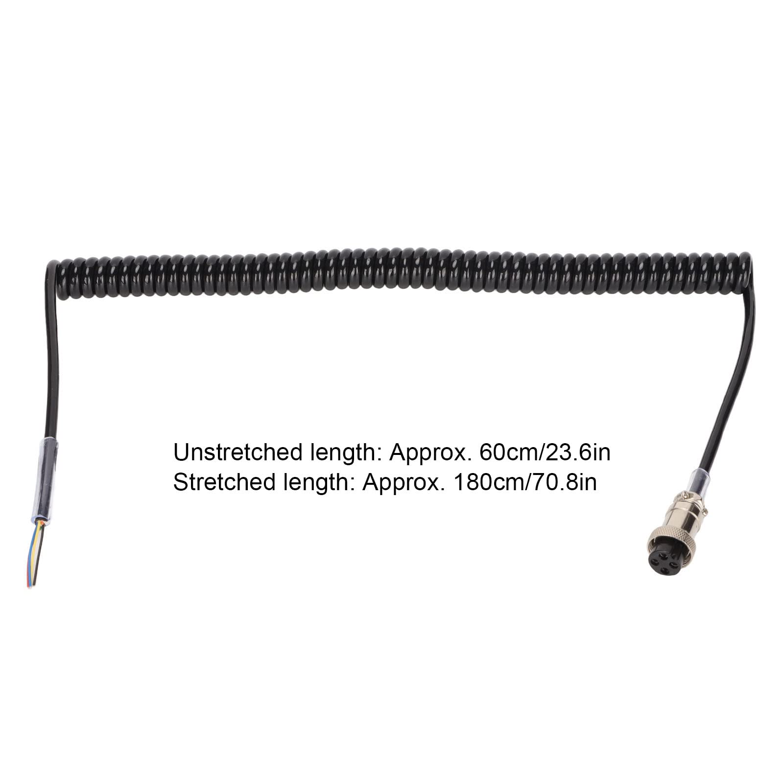 GOWENIC CB/HAM Radio Microphone Cable Replacement, Handy Extension Microphone Cord with Prewired 4 Pin Connector, Radio Transceiver Equipment Microphone Reinforced Cable, Extendable 180cm/70.8in
