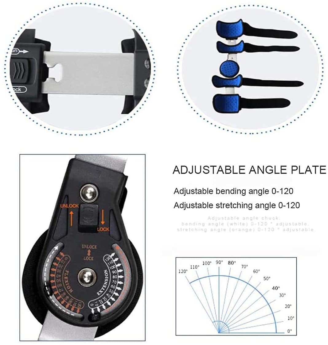 Hinged Elbow Brace, Hinged Support Sling Stablizer for Dislocated Arm, Adjustable Post OP Elbow Brace Stabilizer Splint Arm Injury Recovery Support After Surgery (Right)