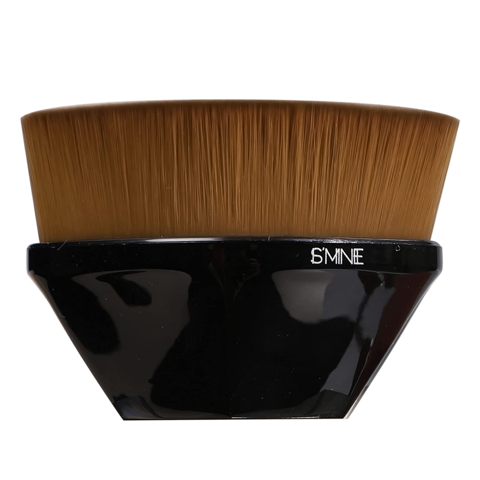 ISMINE Foundation Makeup Brush Flat Top Kabuki Hexagon Face Blush Liquid Powder Foundation Brush for Blending Liquid, Cream or Flawless Powder Cosmetics with Bonus Protective Case (Black)