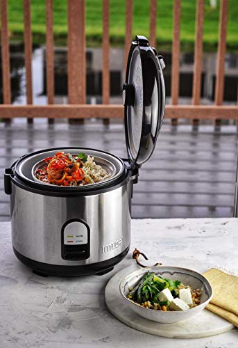 IMUSA USA GAU-00028 Electric Rice Cooker 10-Cup Uncooked Rice (20-Cup Cooked Rice), Stainless Steel