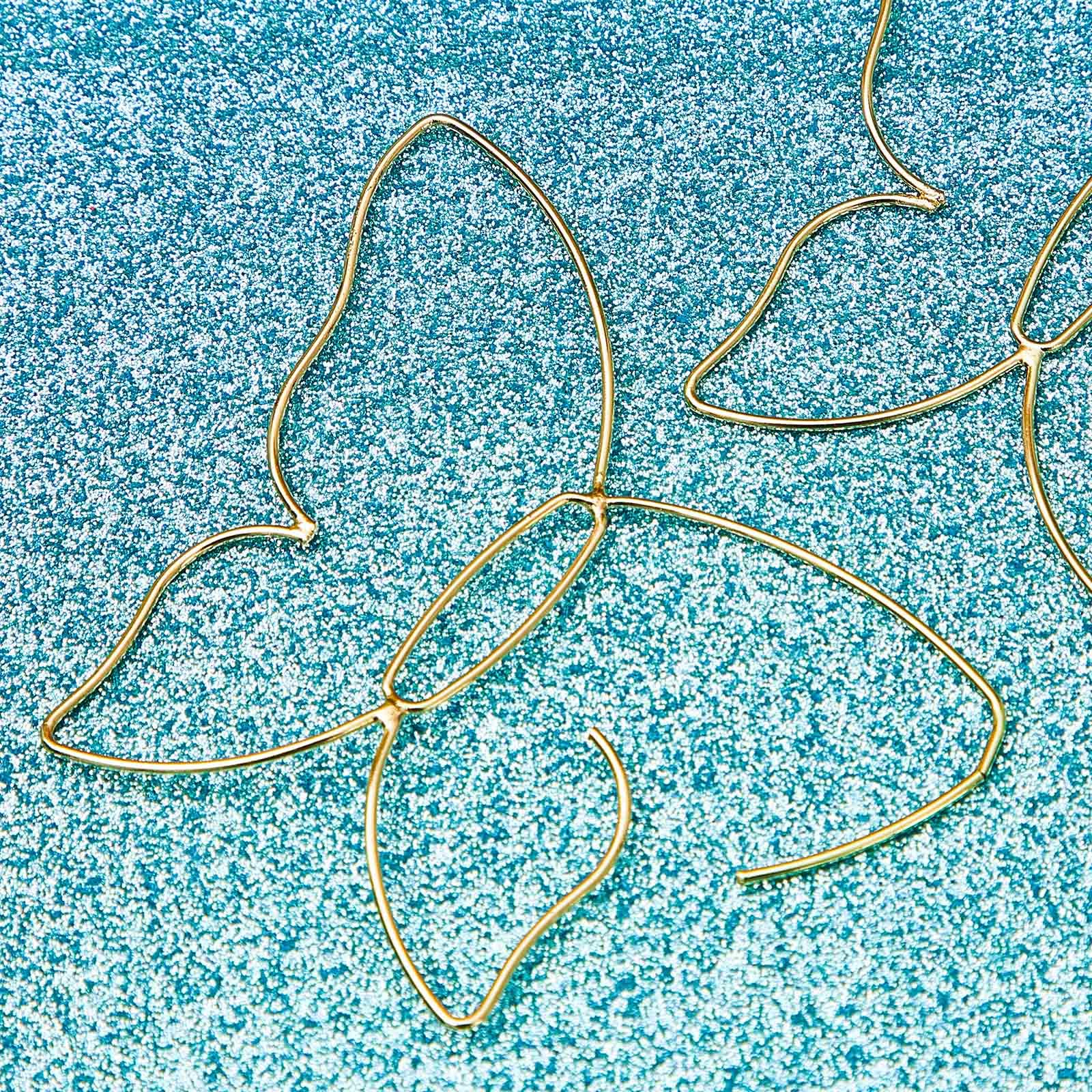 Hinly 2 Pairs Large Butterfly Earrings Dainty Gold Big Hollow Butterfly Earrings Silver Metal Butterfly Hoop Earrings Boho Dangle Beach Earring Statement Dangle Oversized Hoop Earring (Bright Style)