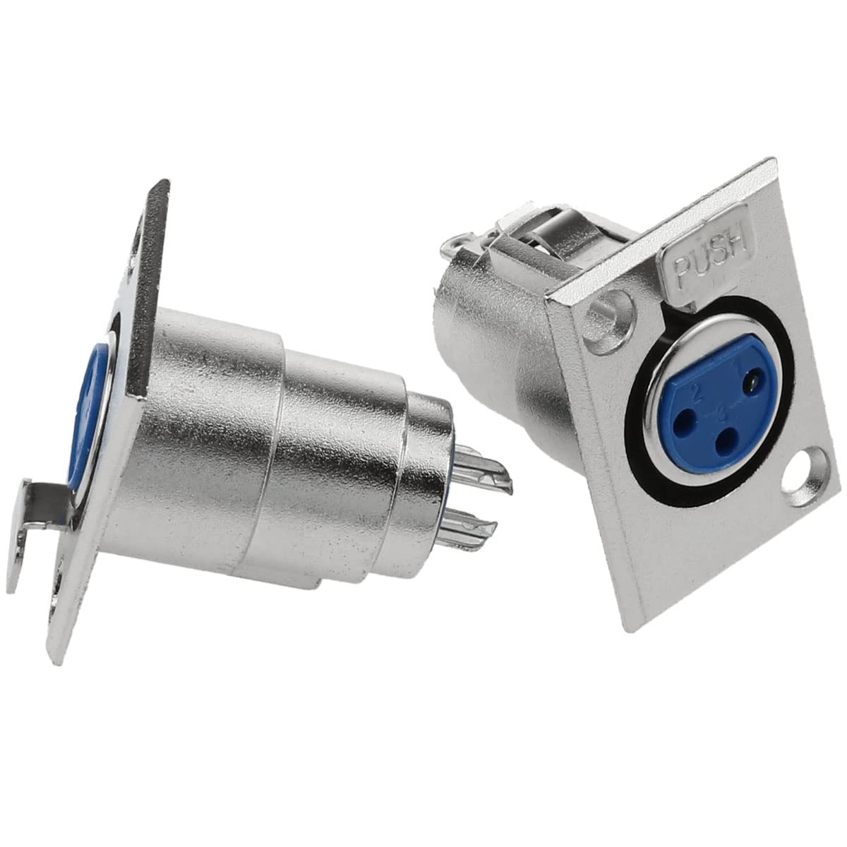 Haidong 4PCS 3-Pin Female Jack,XLR Panel mounting Connector、Male Jack -3 Pin,XLR Panel mounting Socket Microphone Adapter.R