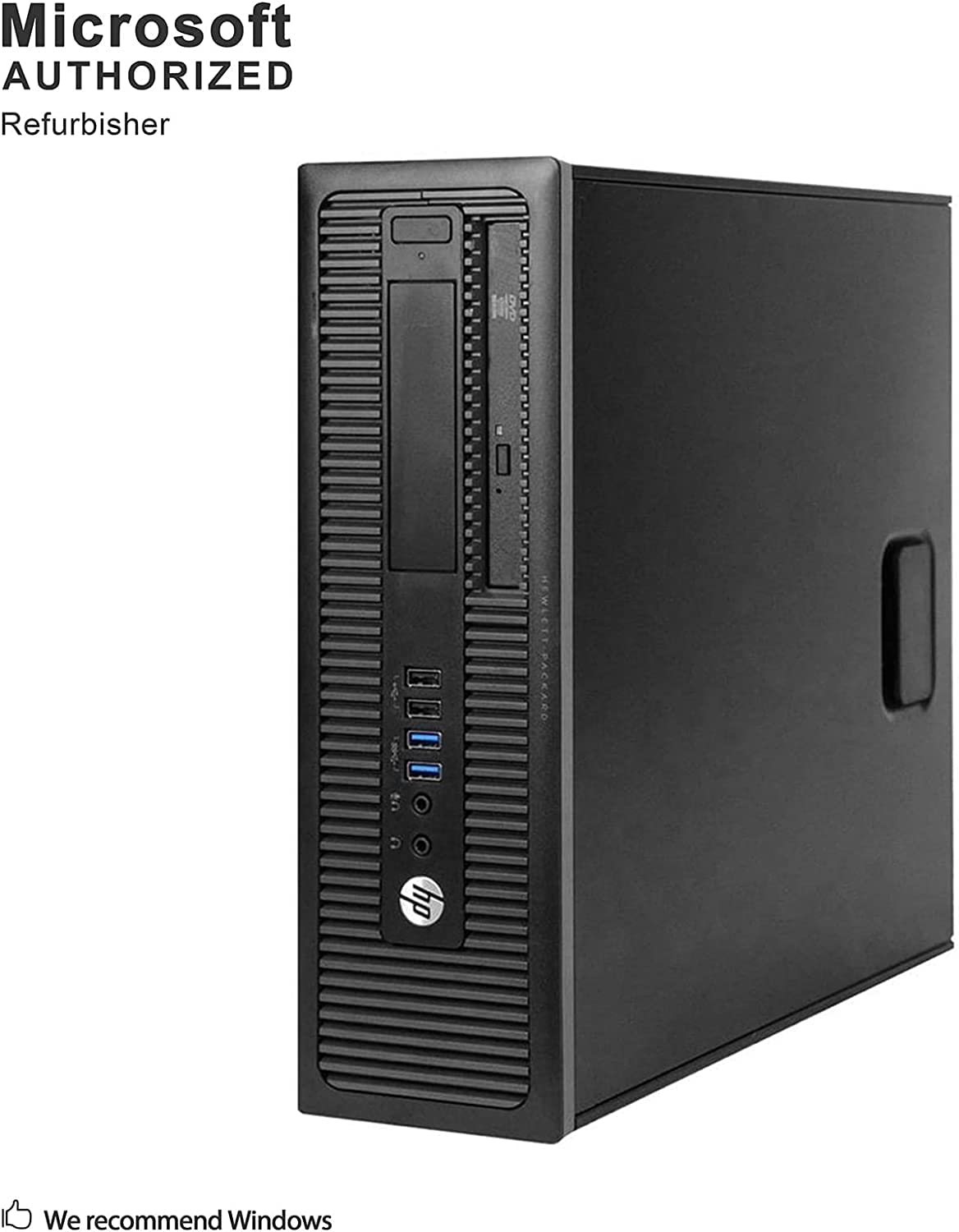 HP EliteDesk 800 G1 SFF Business Desktop Computer PC, Intel Core i5-4590 Upto 3.7GHz, 16GB RAM, 500GB HDD, 256GB SSD, DVD, WiFi, DVD, TF200, High Performance, Windows 10 Professional (Renewed)
