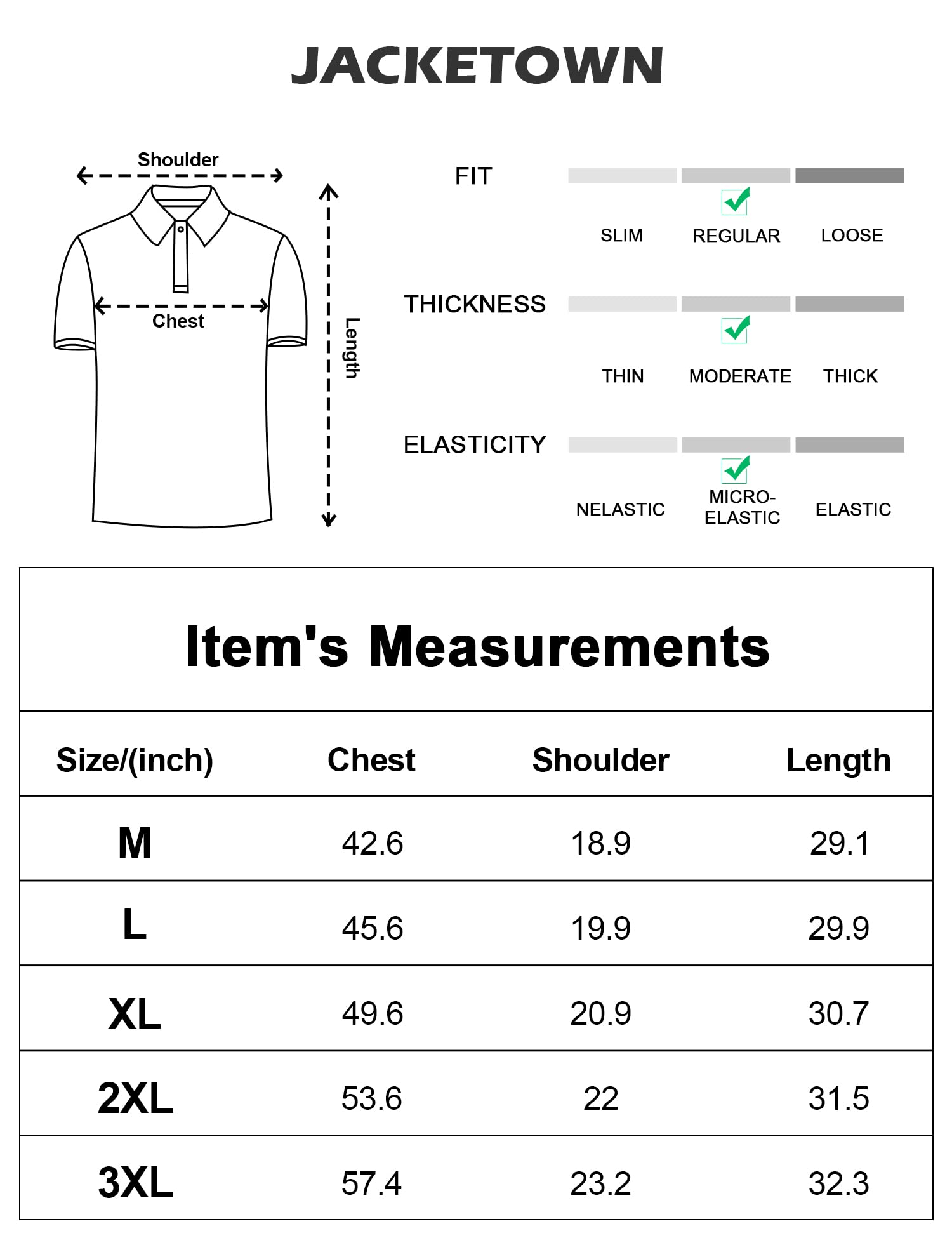 JACKETOWN Golf Polo Shirts for Men Moisture Wicking Sports T-Shirts Short Casual Polo(Black,2XL)