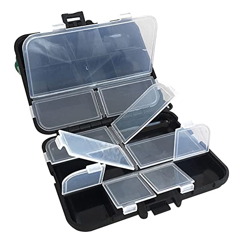 Hook Bait Storage Box Transparent Fishing Lure Tackle Container Multifunction Waterproof Fishing Tools(Black)
