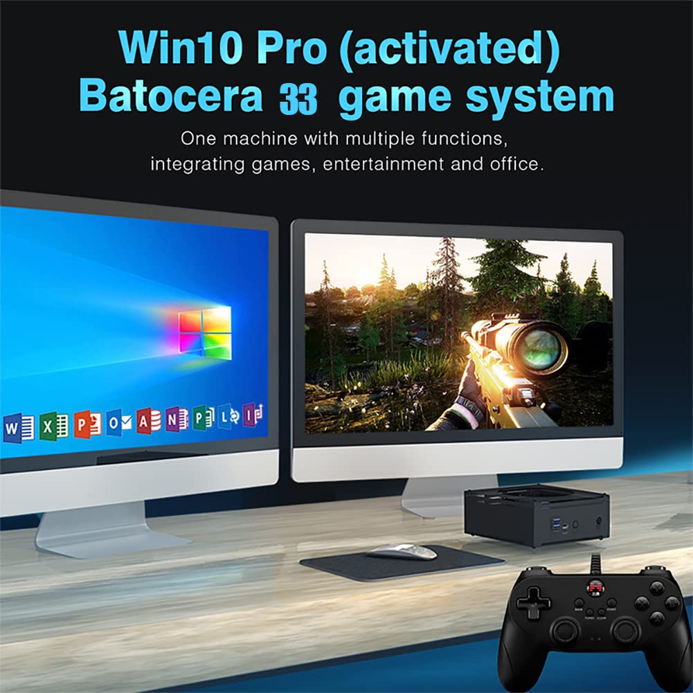 Kinhank Super Console X PC Box Retro Video Game Console, Built-in 120000+ Games, Win 10 & Batocera 33 in 1, 4K Dual Screen Output, 2.4+5G,1000M LAN, BT 4.1