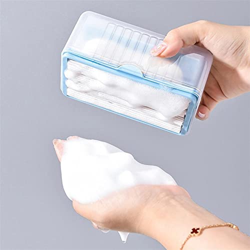 INKSKI Square Soap Travel Case Bathroom Soap Holder Soap Dish Laundry Brush for Clothes Soap Lather Laundry Box Storage Foaming Box Roller Soap Container (Color : Pink)