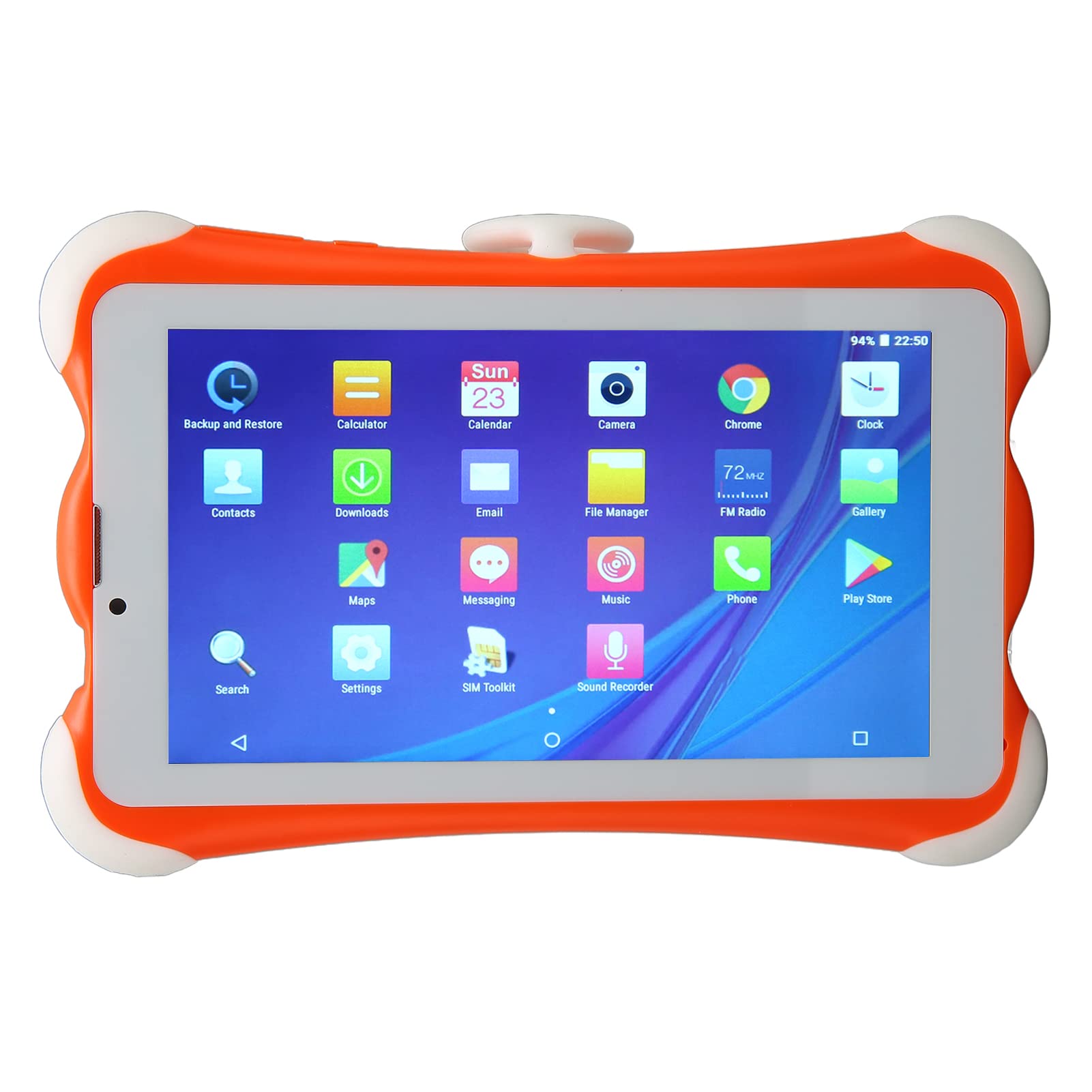 HEEPDD Kids Tablet, Dual SIM Dual Standby Orange 7 Inch 1280x800 RAM 3GB ROM 32GB WiFi Kids Tablet for Reading (US Plug)
