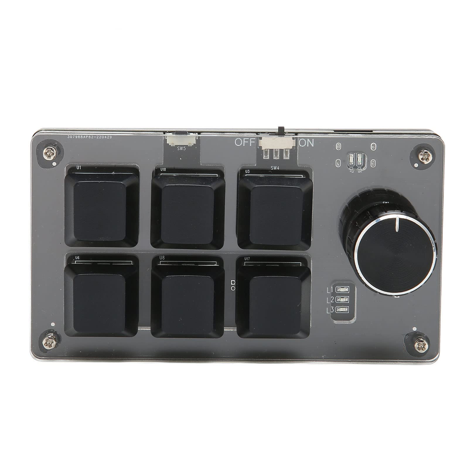 Heayzoki 6 Keys Programmable Keypad, Mini Macro Pad Mechanical Gaming OSU Keypad 1 Knob USB Bluetooth Dual Mode Programming Keypad DIY Keyboard for Gaming, Media,Control, Built in