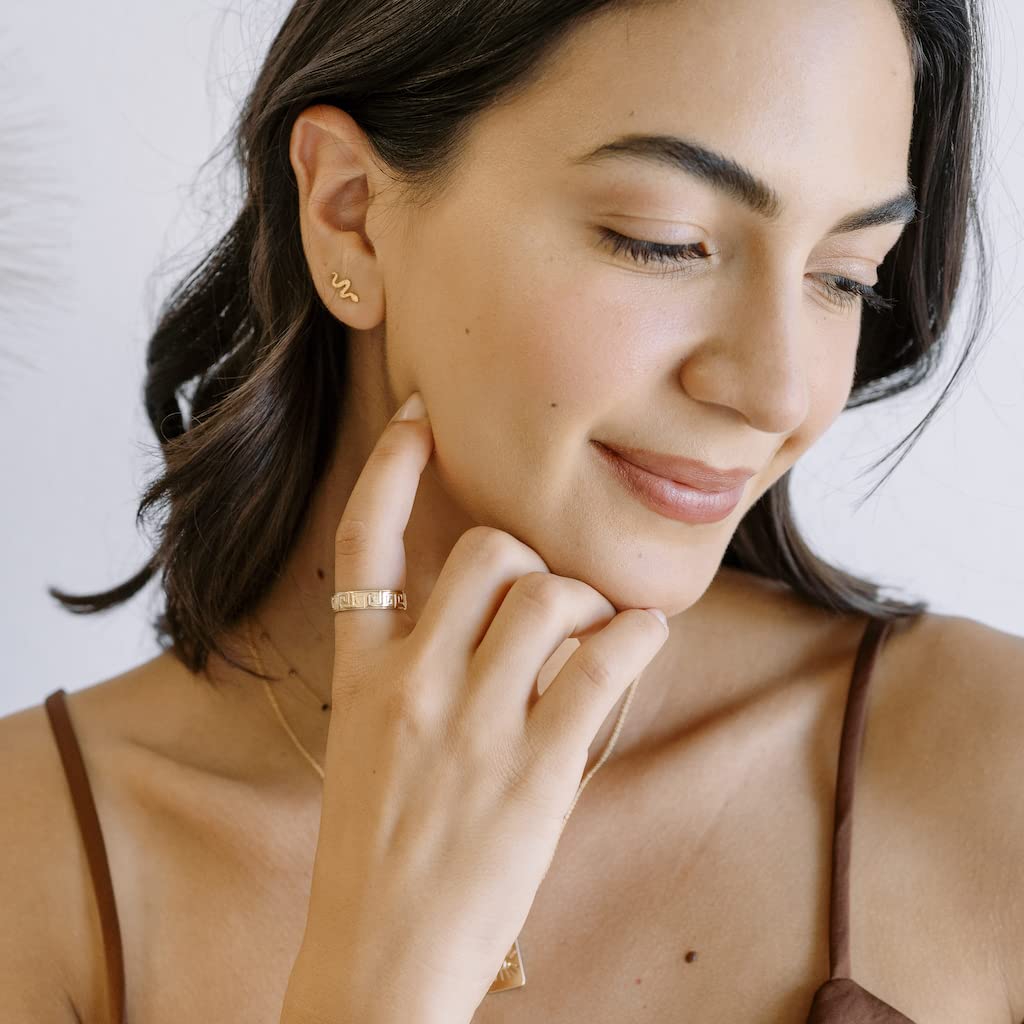 HONEYCAT Mini Snake Studs in Gold, Rose Gold, or Silver | Minimalist, Delicate Jewelry Rose Gold