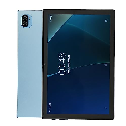 Haofy Smart Tablet, 5G WiFi 1960X1080 Resolution GPS Tablet FDH Screen 7000mAh 8GB RAM 256GB ROM with USB Cable for Learning Game (Blue)