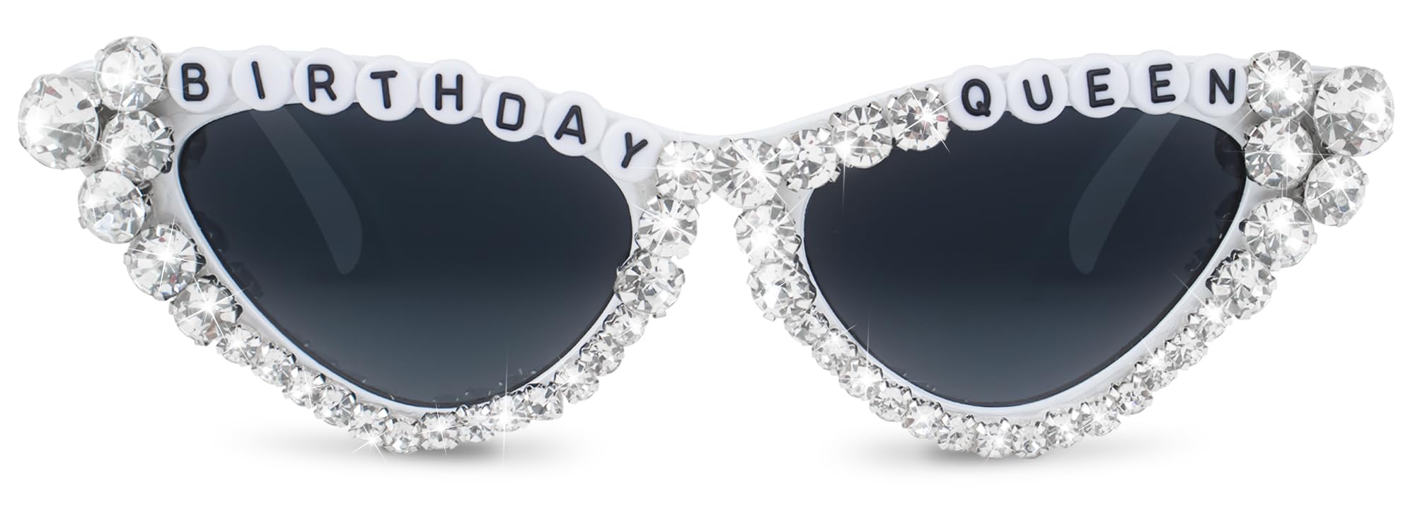 JUSTOTRY Birthday Glasses for Women Birthday Queen Sunglasses Birthday Party Gift Stylish Shiny Diamond Pearl Sunglasses for Girl Birthday Party Gift Supplies Accessories Favors