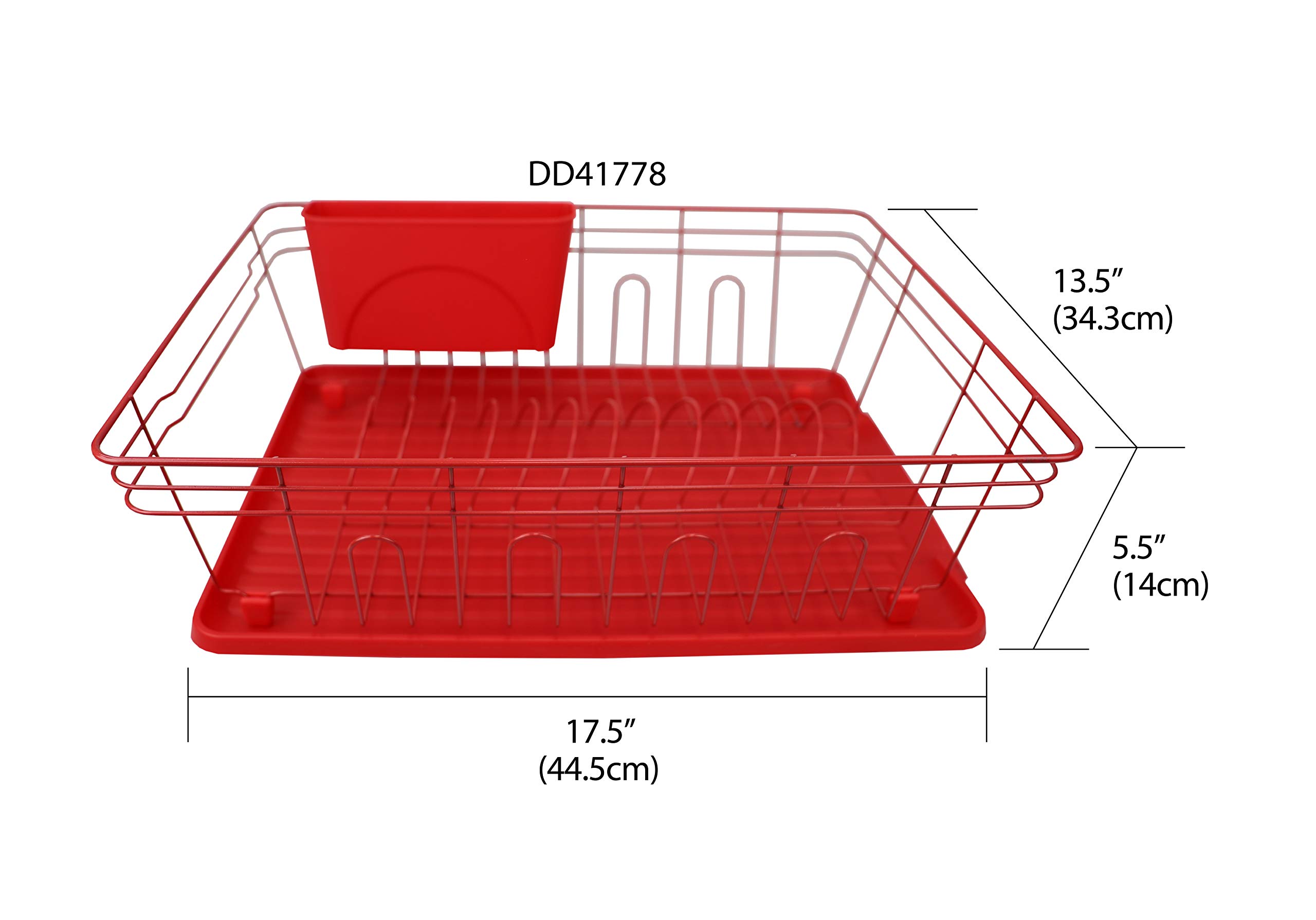 Home Basics, Red Contempo 3 Piece Dish Rack (1