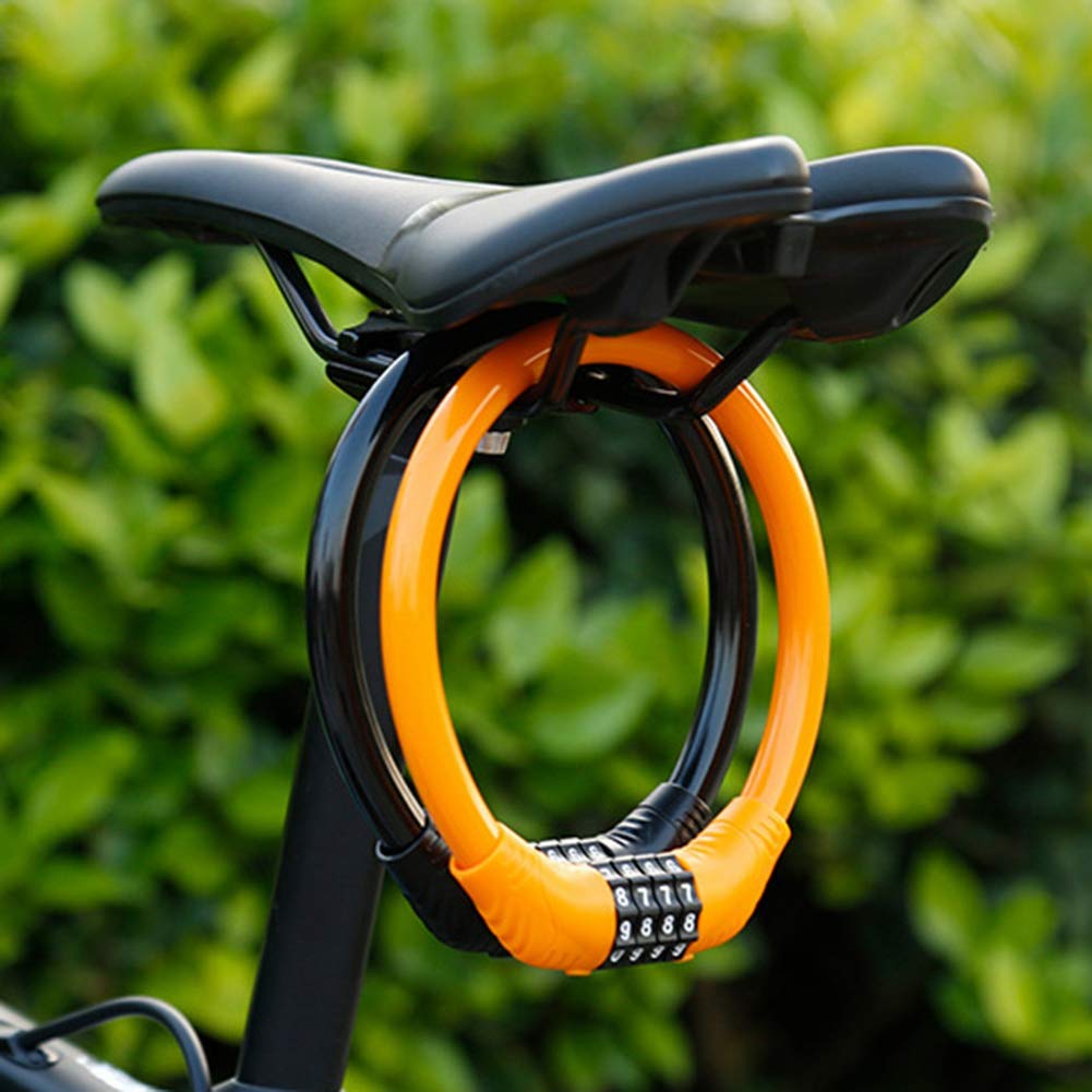 GFHFG Digital Bicycle Chain Lock Mountain Bike Lock Portable Security Anti-Theft Lock Bike Cable Code Password Lock-Black