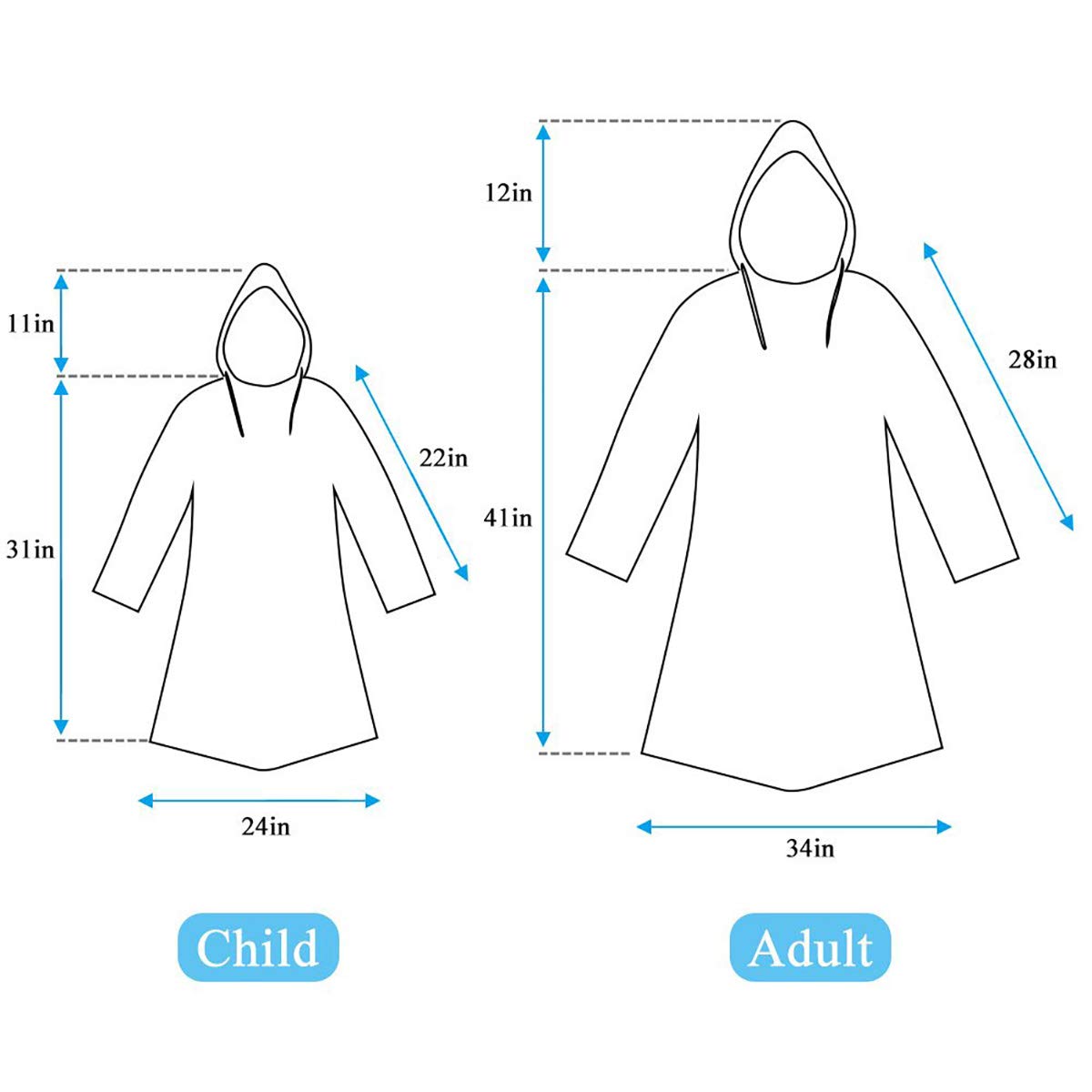 INNOCHEER Rain Ponchos Family Pack of 12, Disposable Emergency Raincoat for Kids and Adults Camping Hiking Outdoors (Multicolour 12PCS)