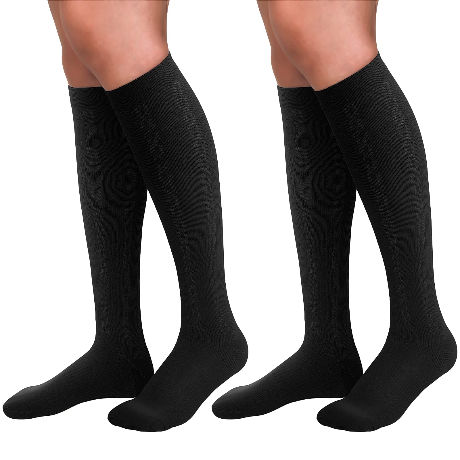 Hi Clasmix 6 Pairs Graduated Compression Socks for Women&Men 20-30mmhg Knee High Sock(Multicoloured1A, S/M)