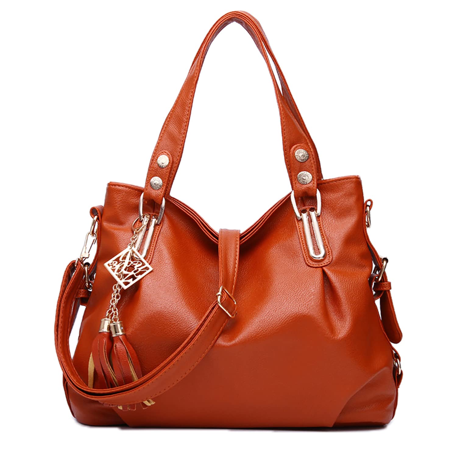 JEVIYO Brown Handle Bag for Work With Pockets Office Lady Womens School Handbags