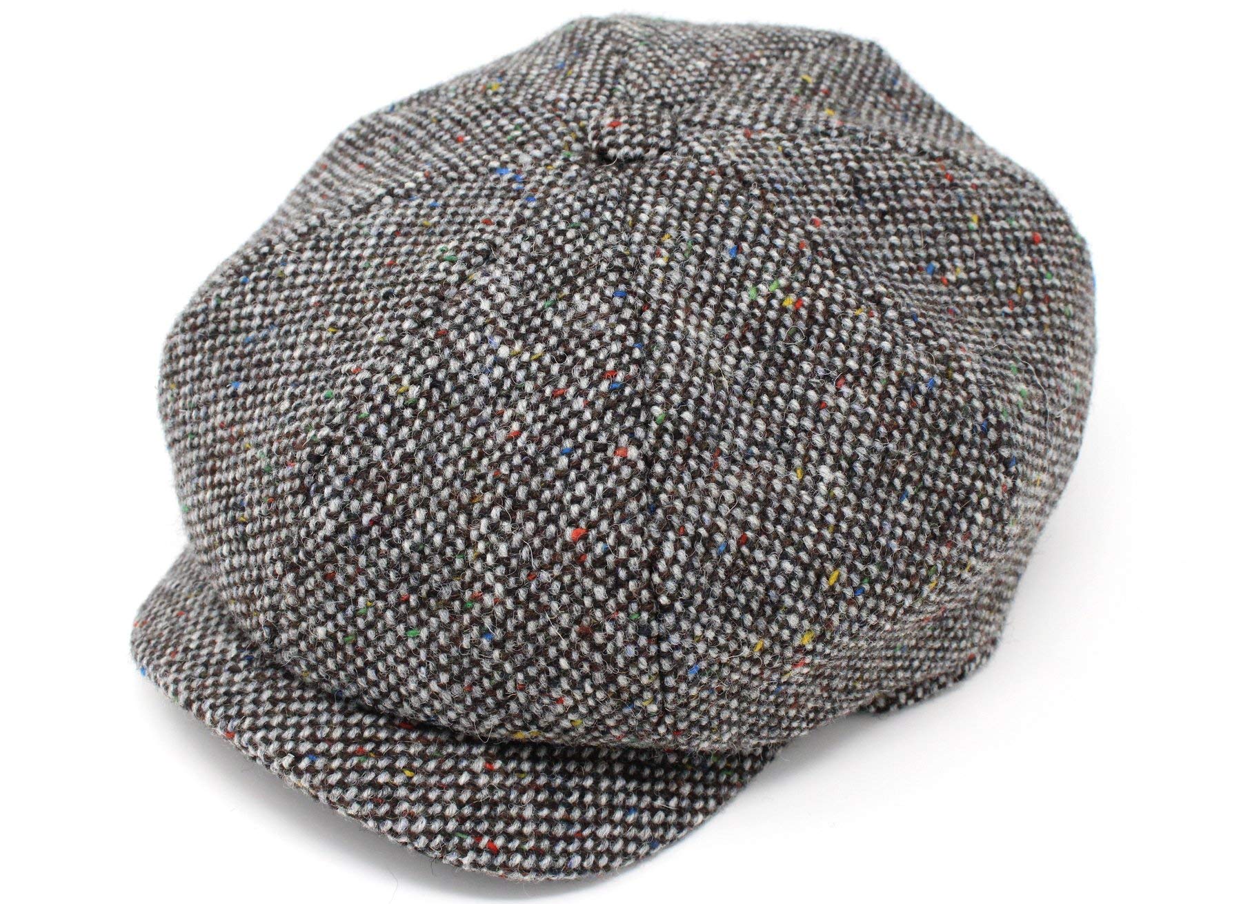 Hanna Hats Men's Donegal Tweed JP Cap Gray Salt & Pepper Medium