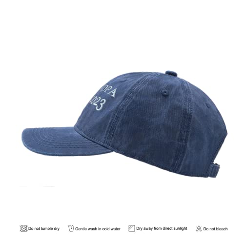 Grandpa Est. 2023 Denim Retro Hat - Vintage Style Cap for Proud Grandpas