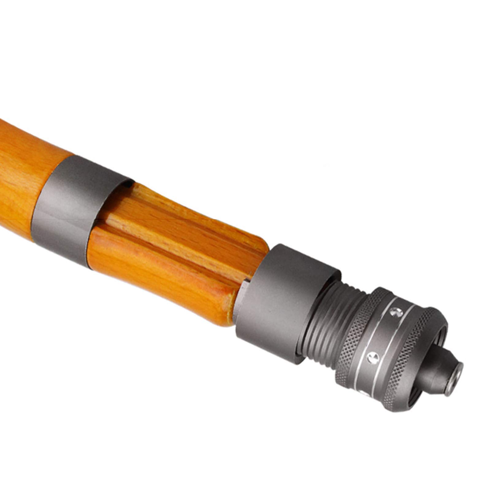 Hislaves Ice Fishing Tool,59cm Winter Ice Fishing Pole 2 Section Children Fish Rod Solid Wooden Handle