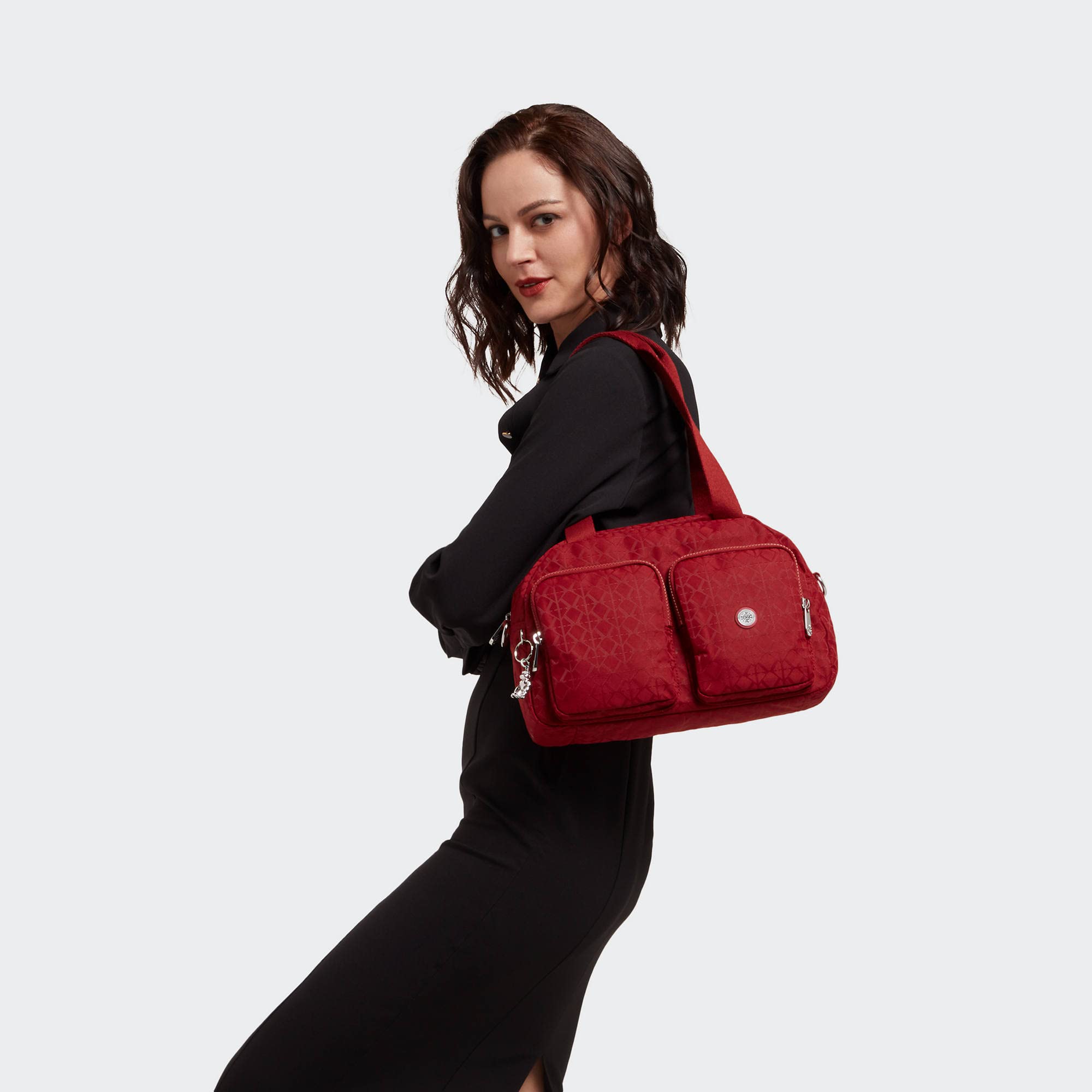 Kipling Cool Defea Shoulder Bag Signature Red