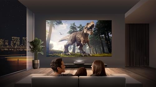 Hisense PX2-PRO Trichroma Ultra Short Throw Home Theater Projector, 90"-130", 4K UHD, Dolby Vision & Atmos, HDR10, 2400 ANSI Lumens, Google TV, Netflix
