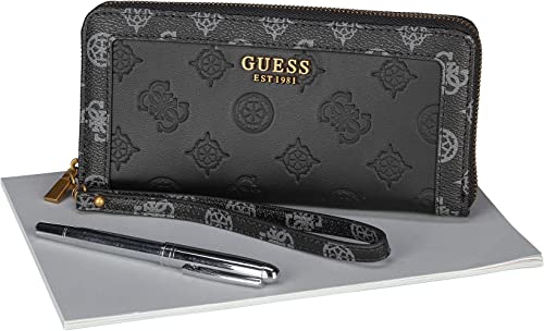 Guess Abey SLG Large Zip A, Women's Bi-Fold Wallet, Black Logo Multi