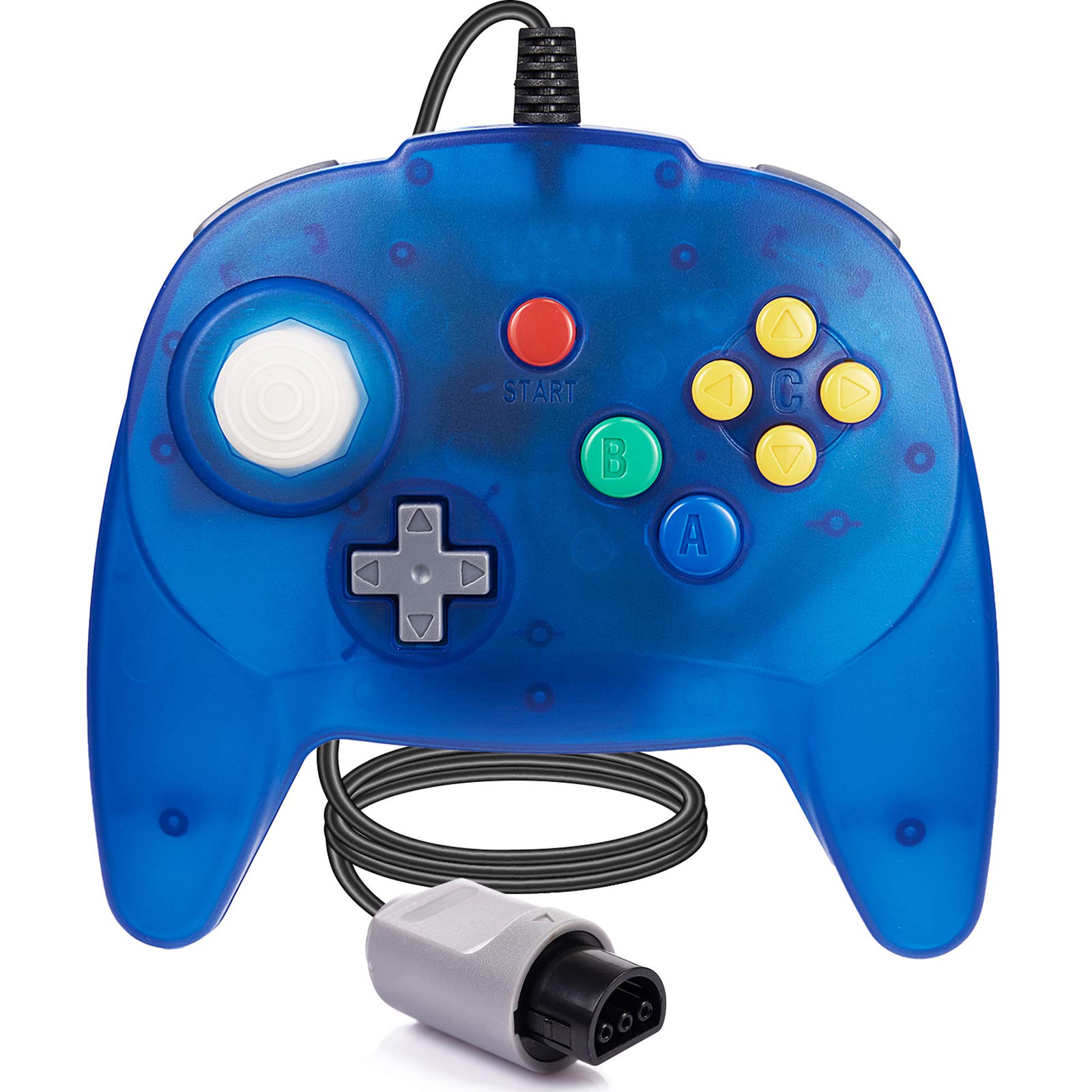 iNNEXT [New Version] 4 Pack for N64 Controller, Game pad Joystick for 64 - Plug & Play (Non PC USB Version) (Joystick from Japan) Black/Grey/Clear Blue/Clear Green