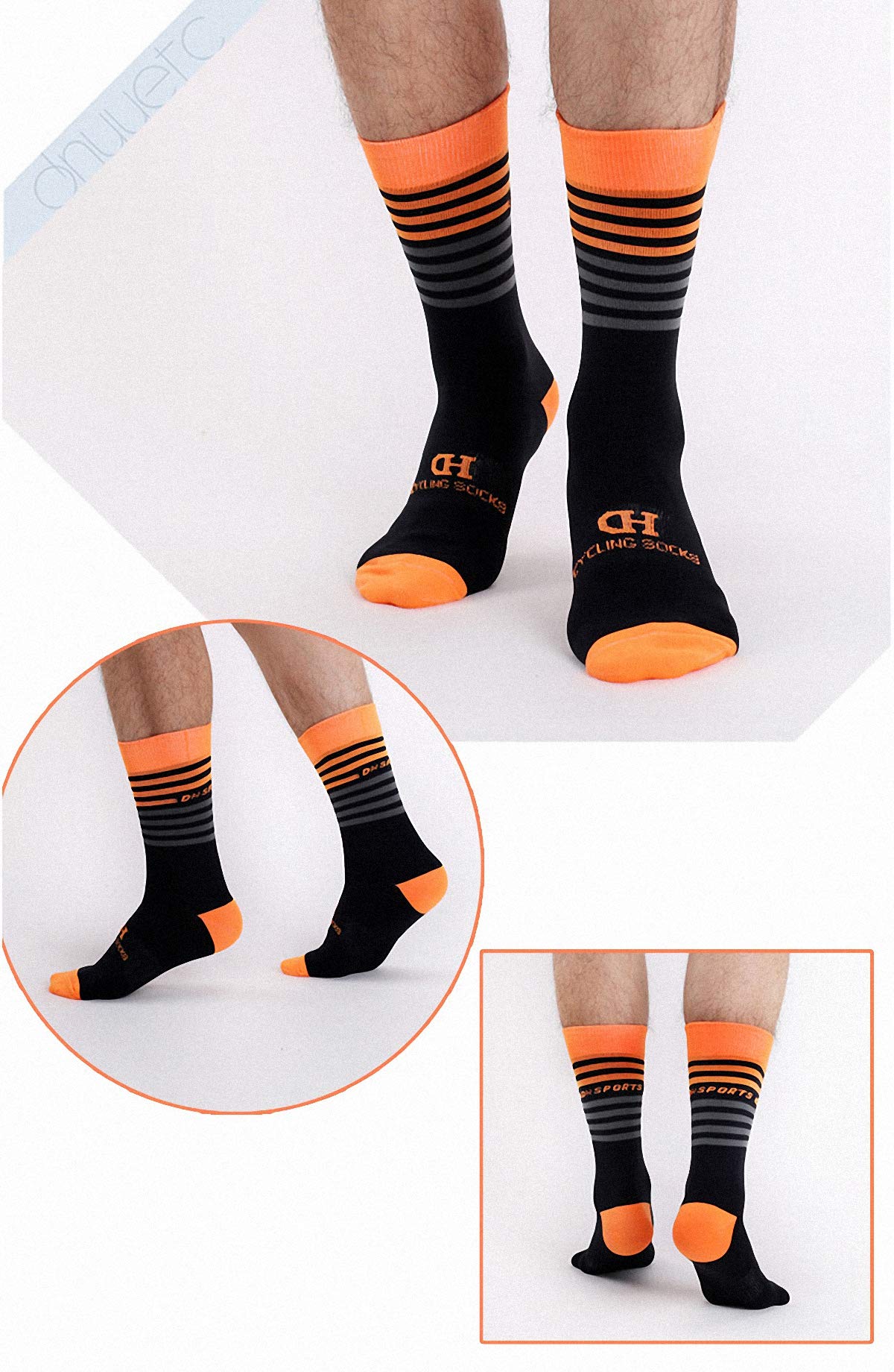 GuaziV Cycling Socks for Men & Women,Colorful Compression Hiking Socks Running Socks for Travelling, Walking, Climbing
