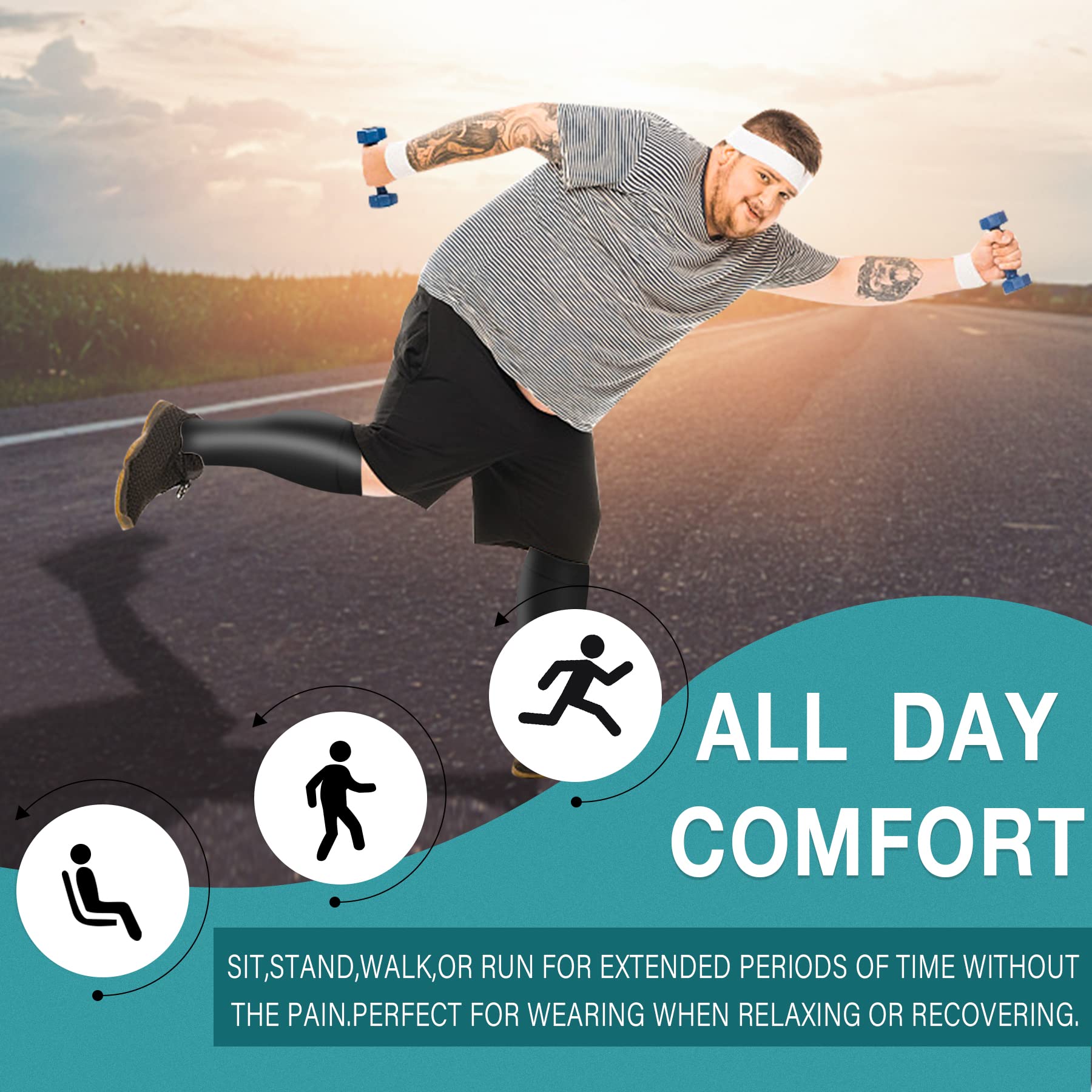 Iseasoo Plus Size Compression Socks for Men and Women-3 pairs Wide Calf Knee High Compression Stockings Support for Circulation,Nurses, Running 4XL