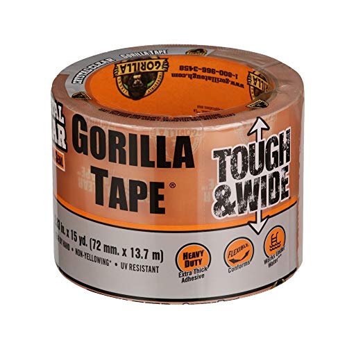 Gorilla Crystal Clear Repair Duct Tape Tough & Wide, 2.83" x 15 yd, Clear, (Pack of 4)