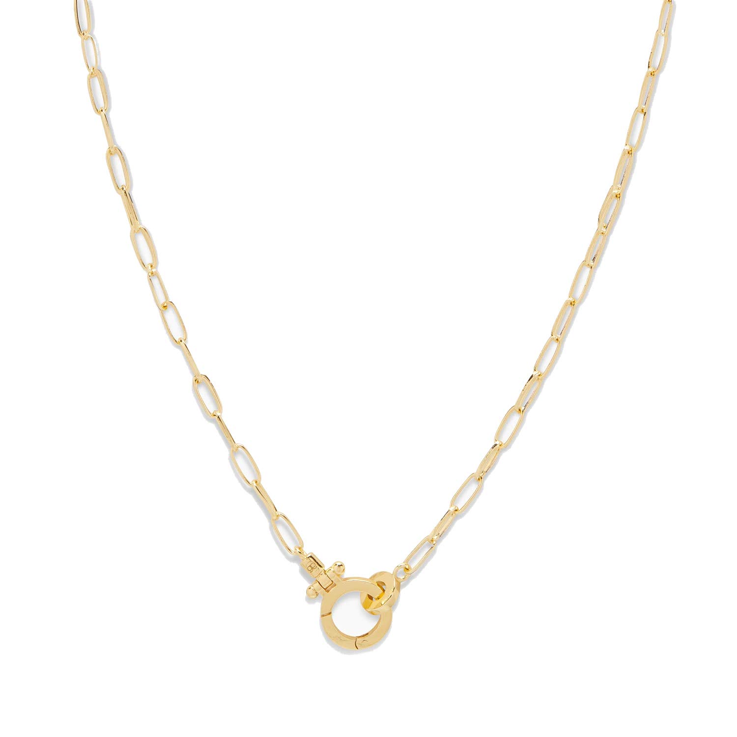 gorjana Women's Parker Mini Paperclip Link Chain Necklace, 18K Gold Plated, Chunky Clasp