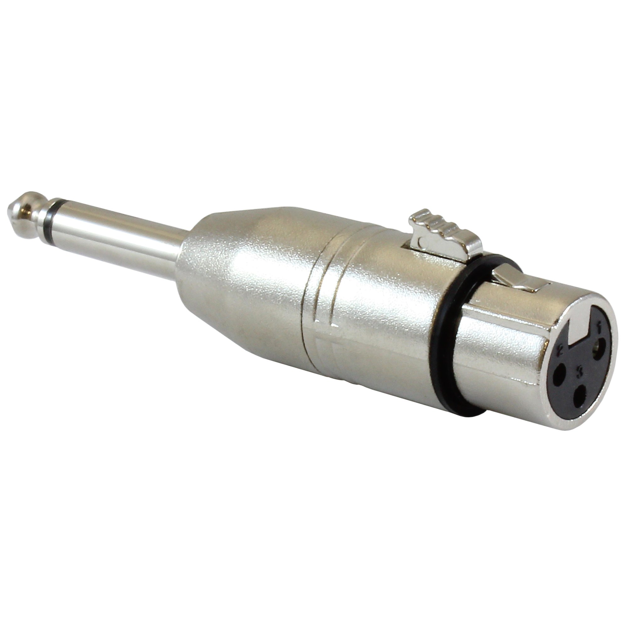 GLS Audio XLR Female to 1/4" Male TS Adapter Gender Changer - XLR-F to 6.3mm Mono Coupler Adapters - 4 PACK