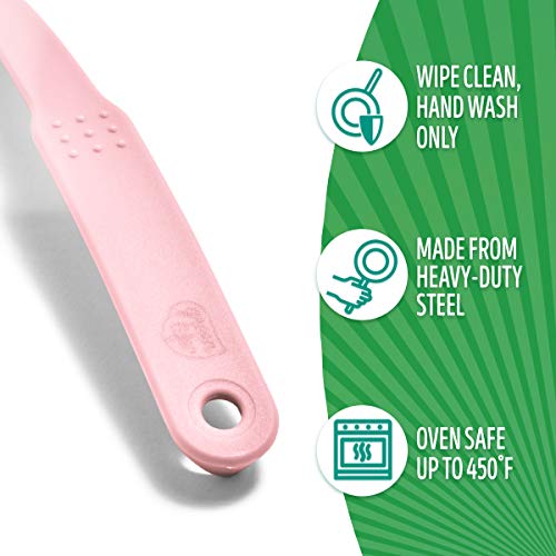 GreenLife Cooking Tools and Utensils, 7 Piece Nylon Set including Spatulas Turner Spoons and Tongs, Heat Resistant Spatula and Spoons, BPA-Free, Pink