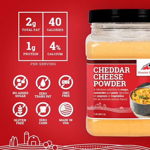 Hoosier Hill Farm Cheddar Cheese Powder, 1LB (Pack of 1)