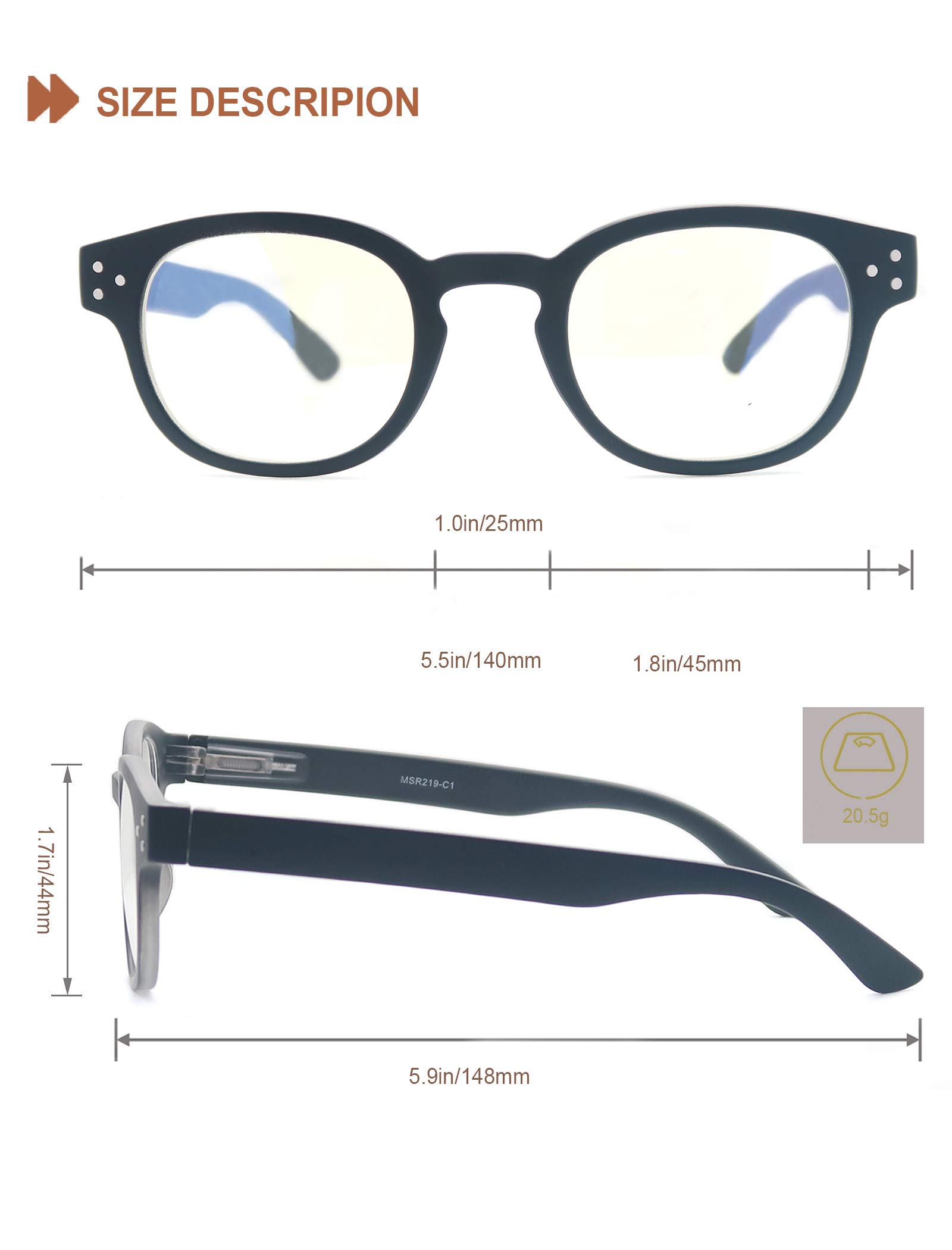 HEEYYOK Blue Light Blocking Glasses for Men Women,Anti Eye Strain Headache (Sleep Better),Round Computer Game Glasses UV400 Transparent Lens Anti UV Ray Computer Gaming Multiple Pack Eyeglasses 0.0