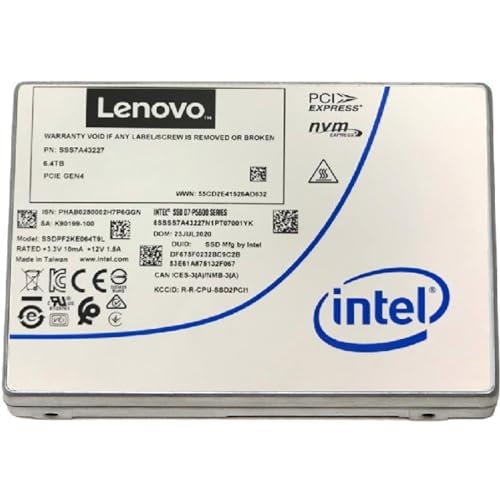Lenovo - 4XB7A17143 - Lenovo P5620 3.20 TB Solid State Drive - 3.5 Internal - U.2 (PCI Express NVMe 4.0 x4) - Mixed Use - Server Device Supported - 3 DWPD - 17920 TB TBW - 6700 MB/s Maximum Read