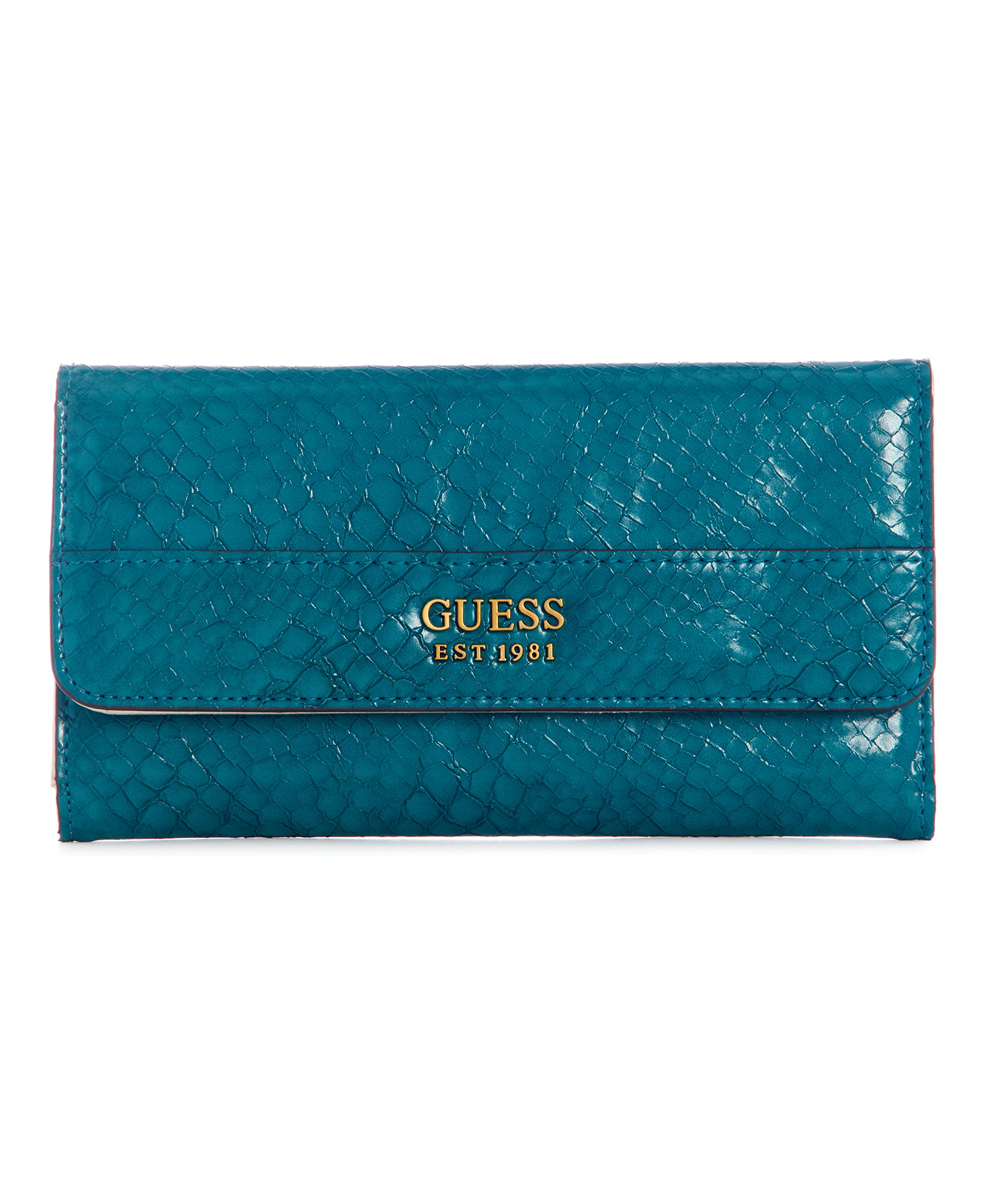 GUESS Womens Katey Multi wallet clutch, Deep Teal, One Size US